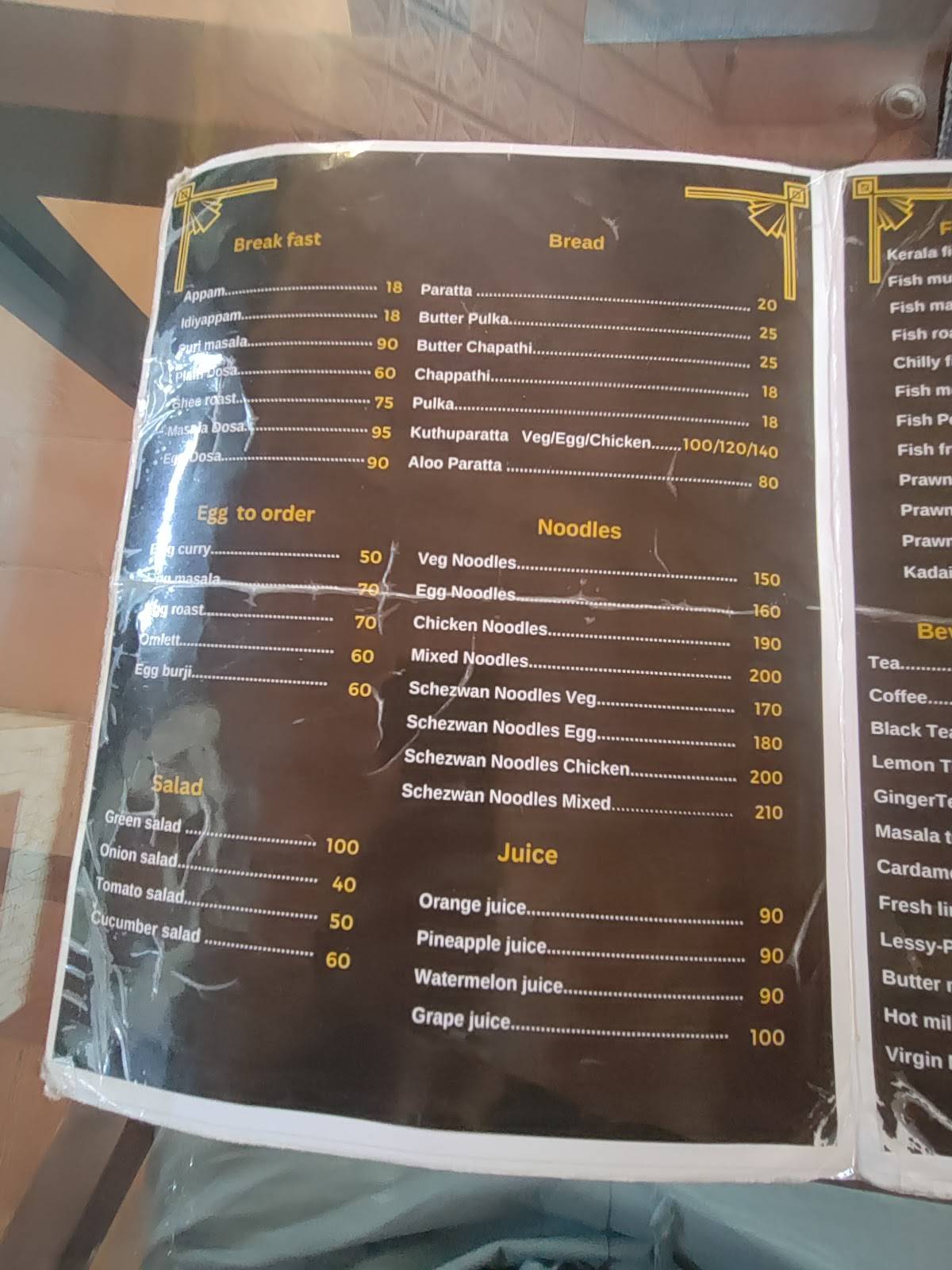 Menu at Farmyard Restaurant, Adimali
