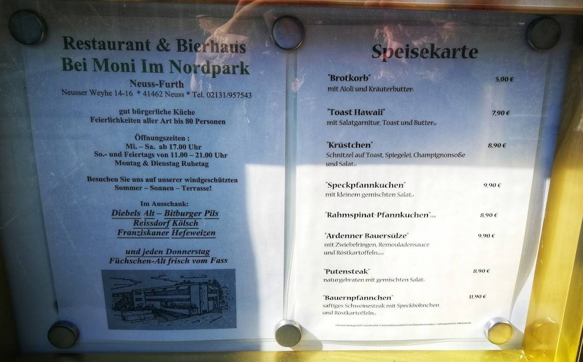 Speisekarte von Bei Moni Im Nordpark Restaurant, Neuss
