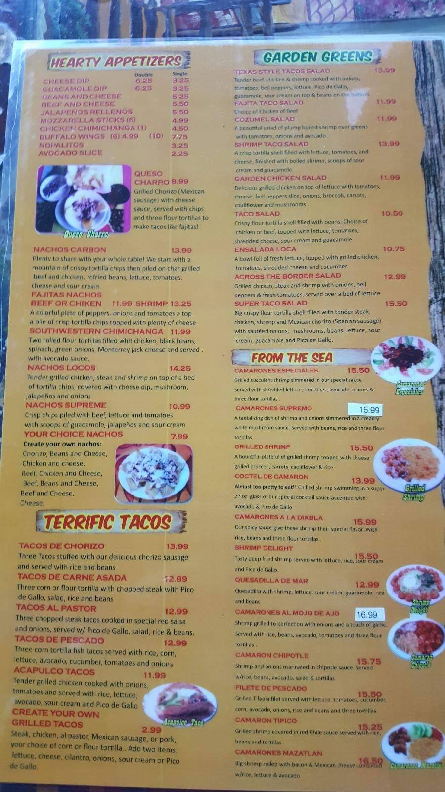 Menu at El Burrito Loco restaurant, Big Rapids