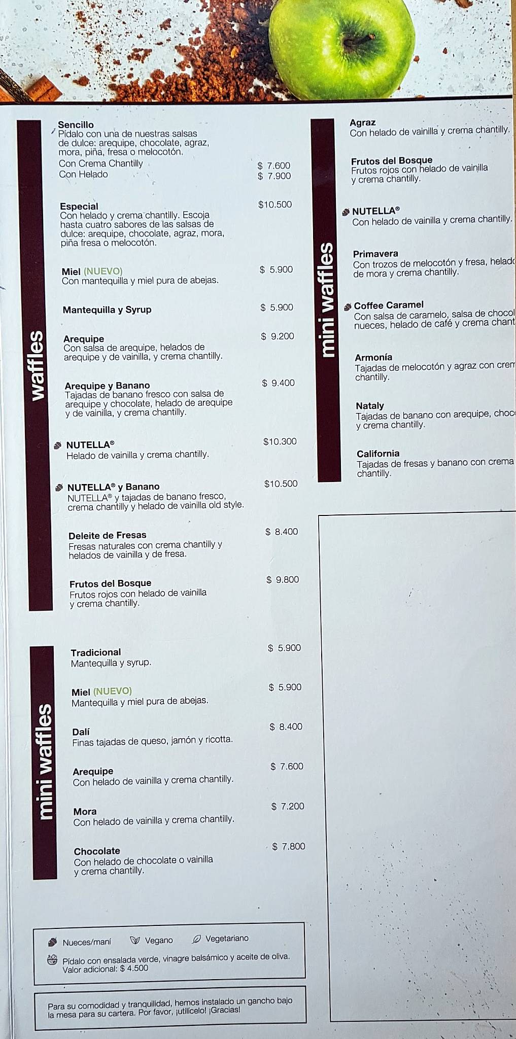 Carta del restaurante Crepes & Waffles Torre 140, Bogotá, TORRE HHC