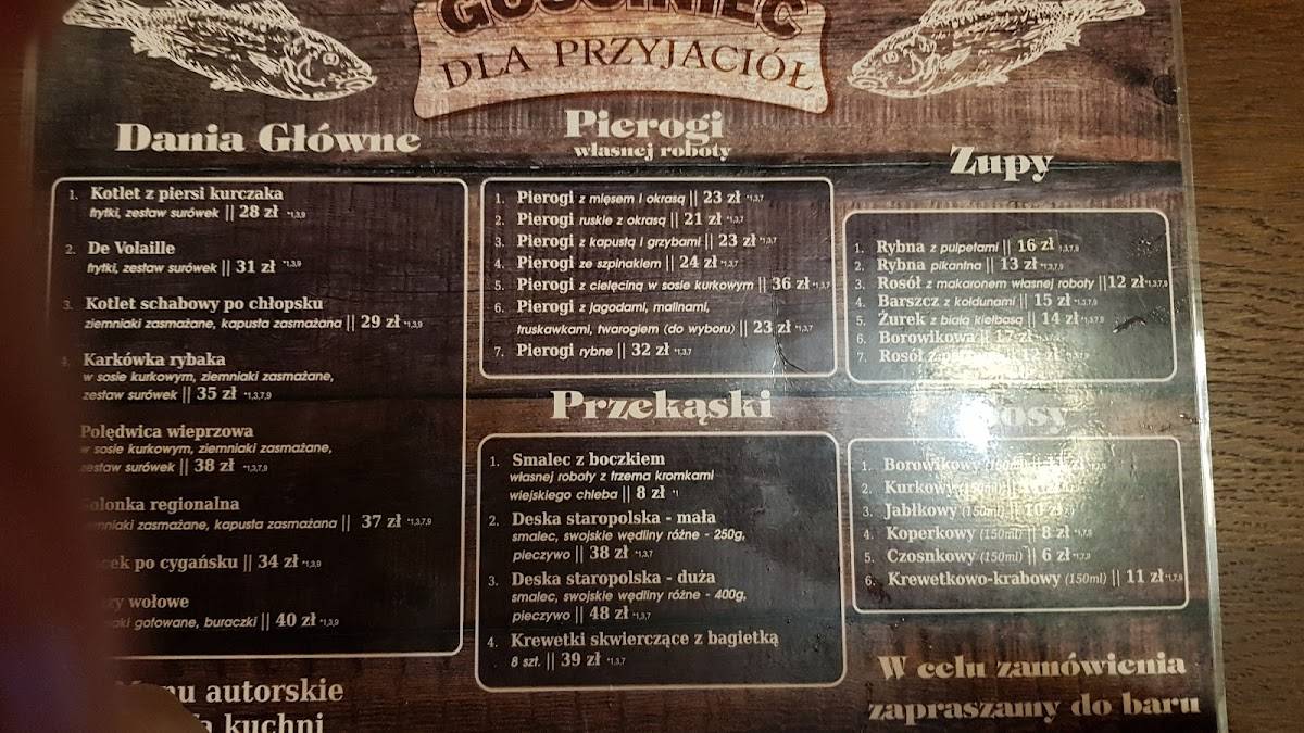 Menu at Hilary Gościniec dla Przyjaciół w Kleszczewie cafe, Trąbki Wielkie