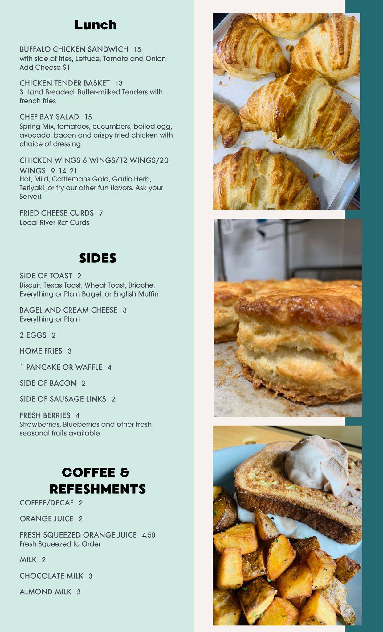 Menu at Island Bay Pier House restaurant, Clayton