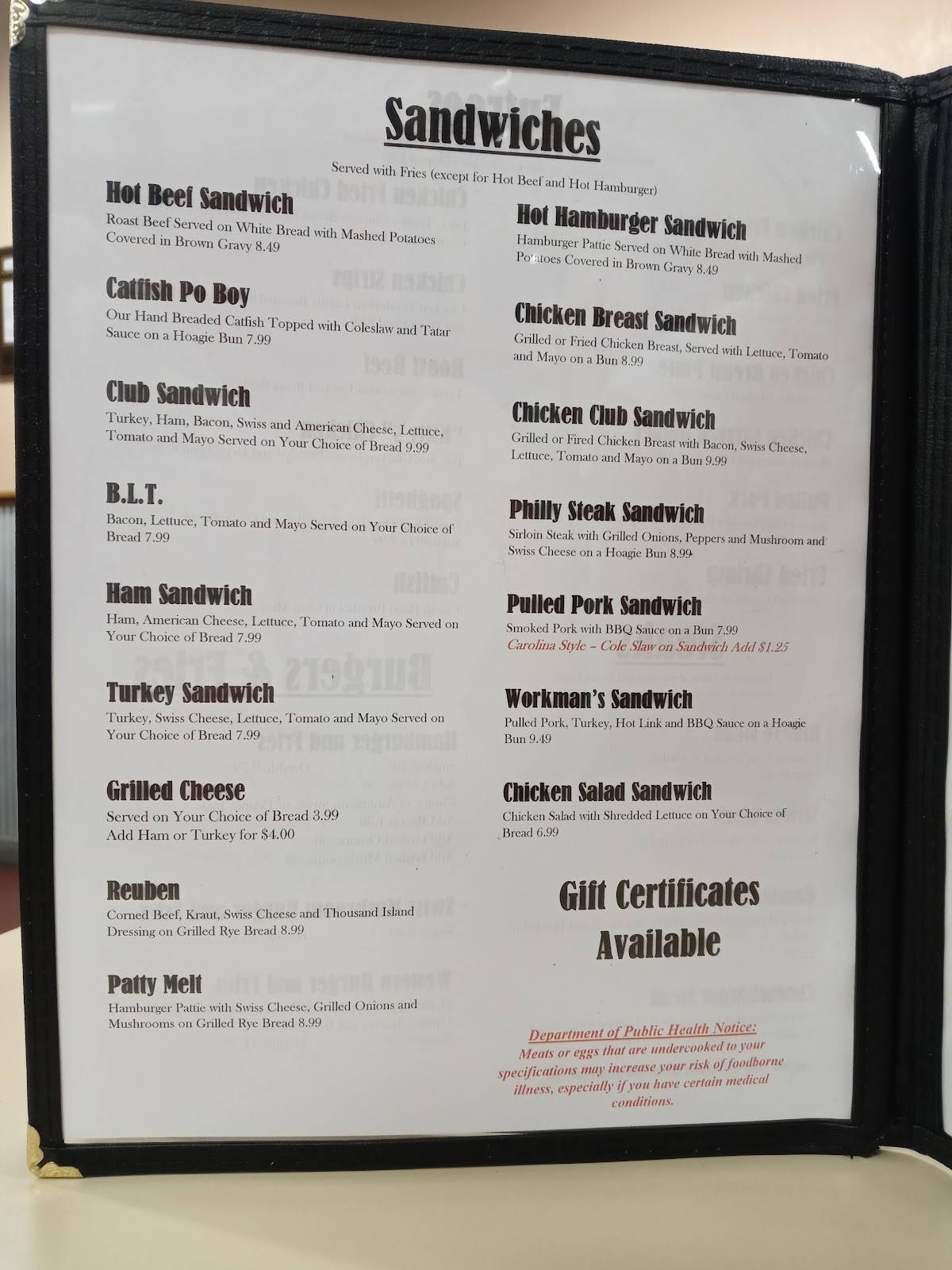 Menu at Jeri's Kitchen restaurant, Kingman, 312 N Main St