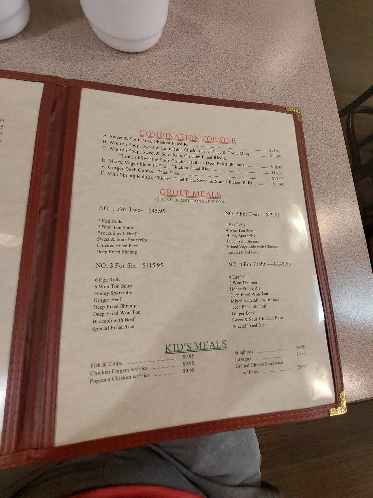 Menu at Mark's Family Restaurant, Yellowknife