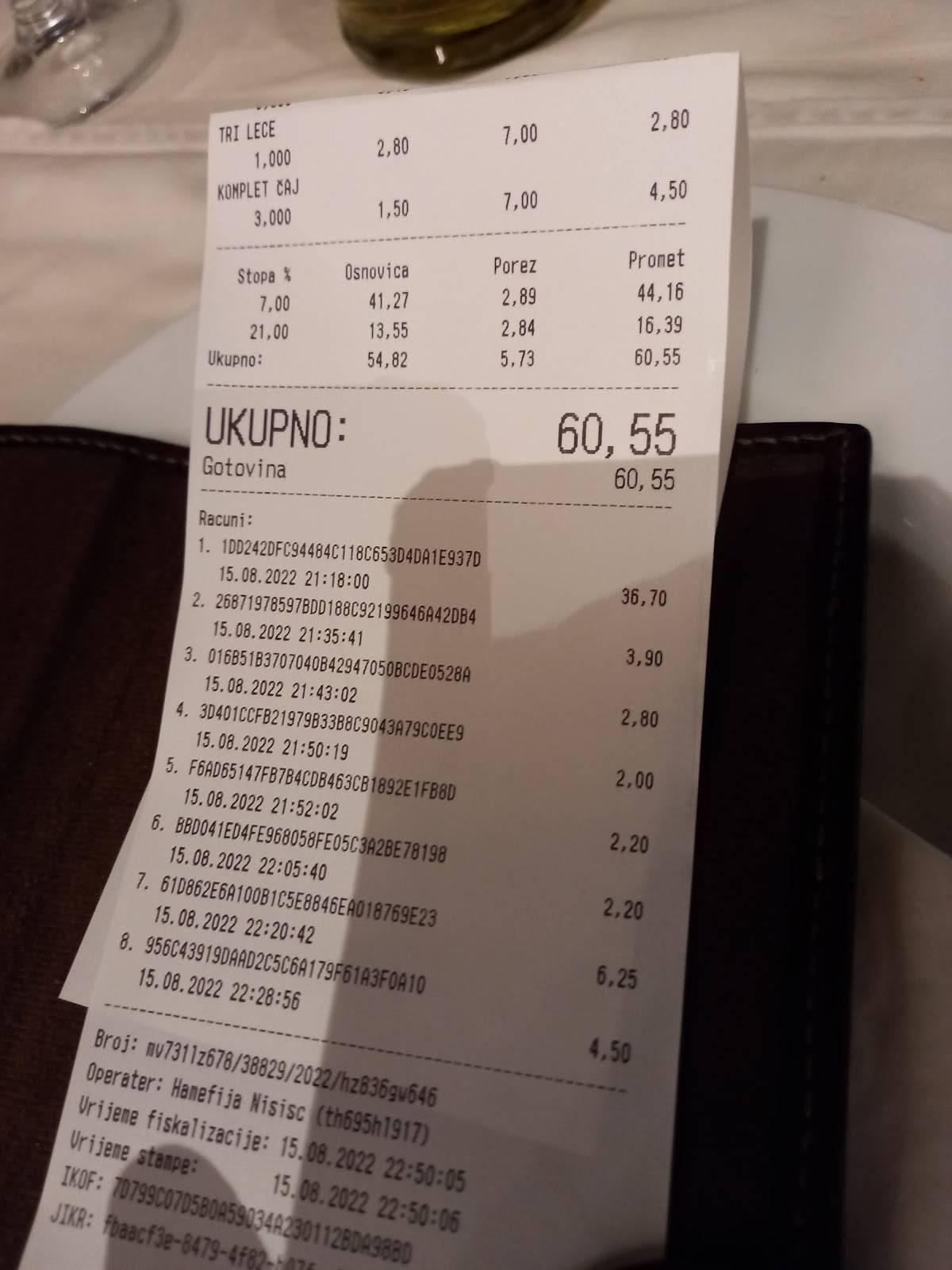 Menu at Pod Volat restaurant, Podgorica