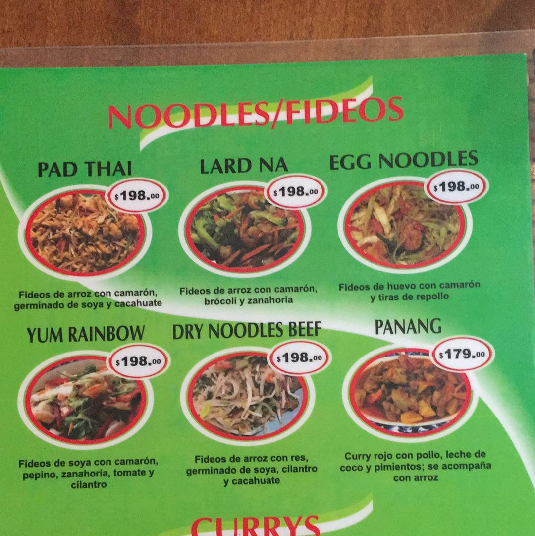 Carta del restaurante THAI FOOD - Chao Phraya Chihuahua, Chihuahua ...