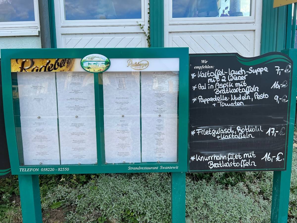 Speisekarte von Strandrestaurant Swantewit, Wustrow