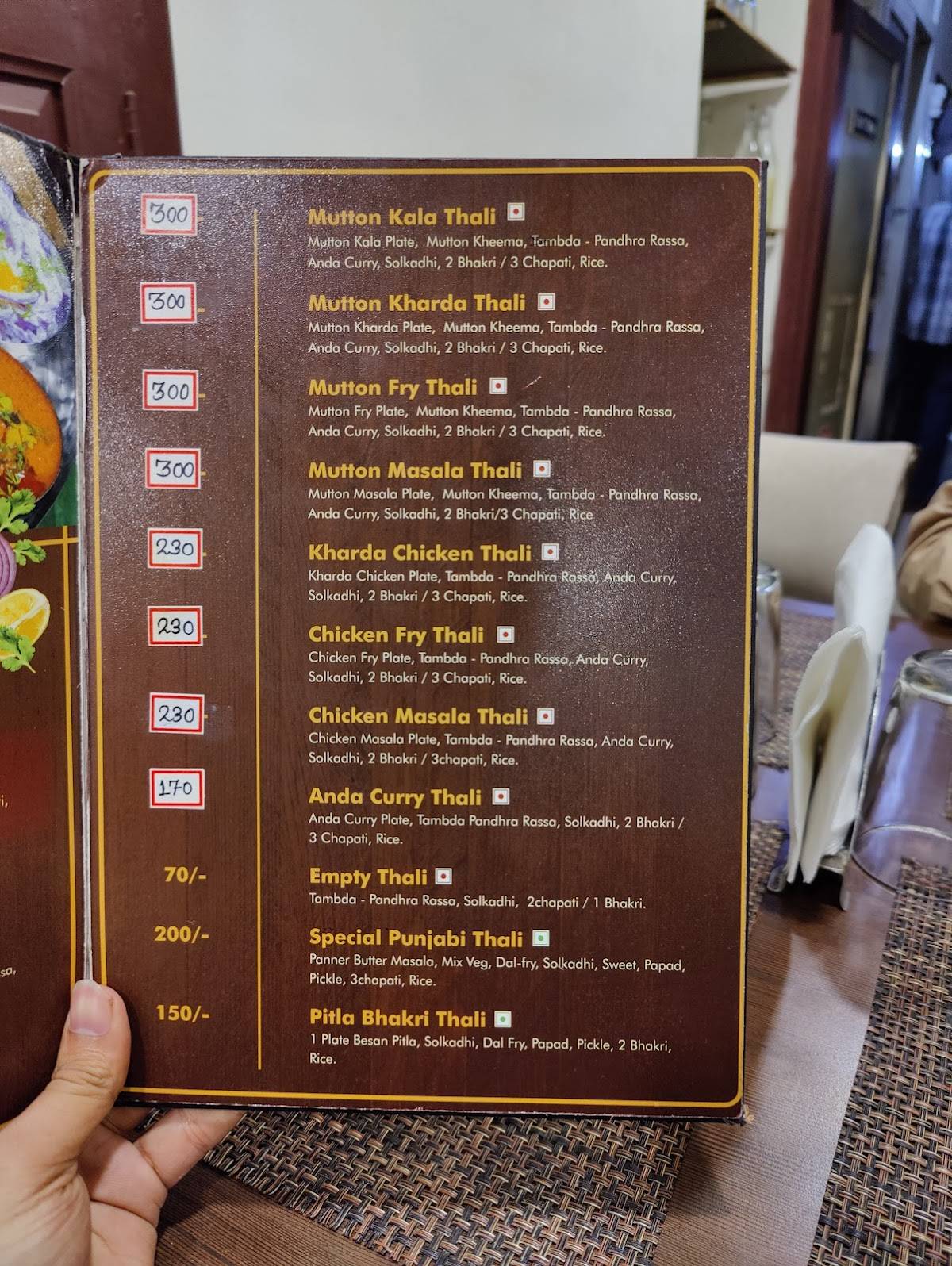 Menu at The Thalis ( Kolhapuri Thali ) - Best kolhapuri Non-veg thali ...