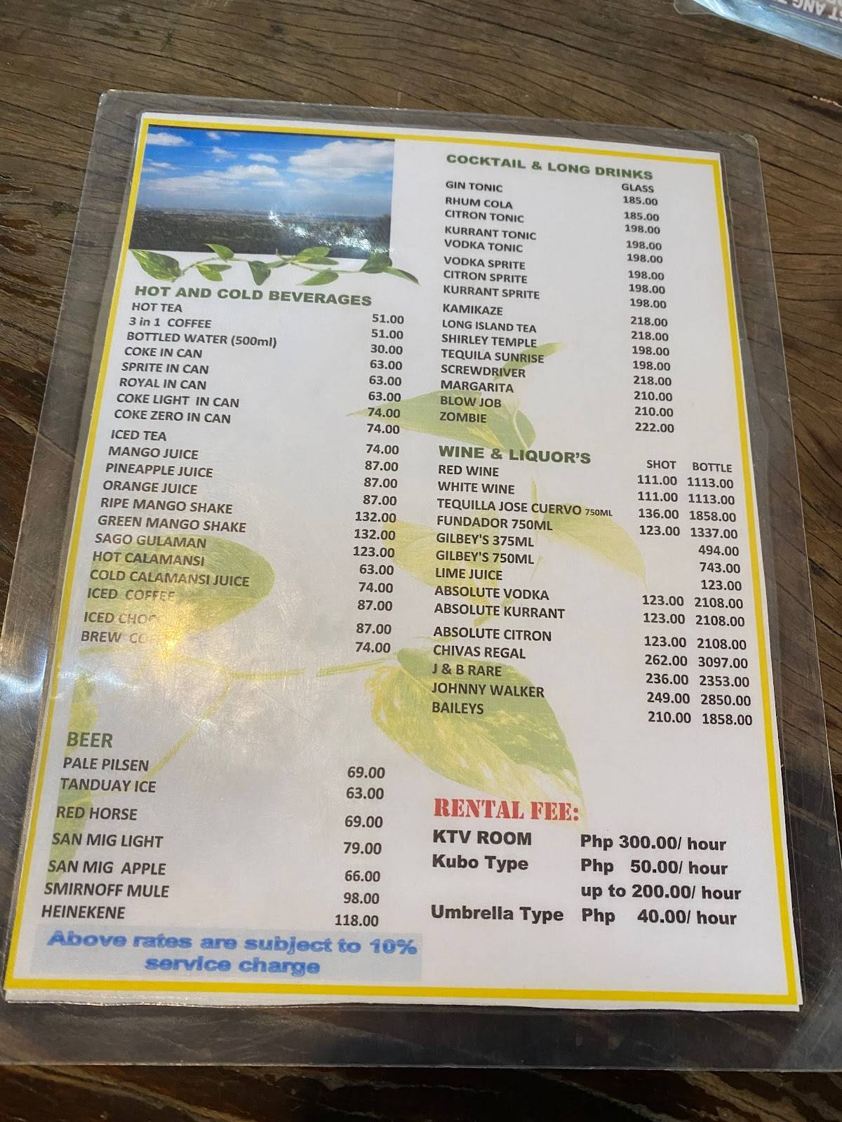 Menu at Cloud 9 Restaurant, Antipolo, 23 Sumulong Hwy
