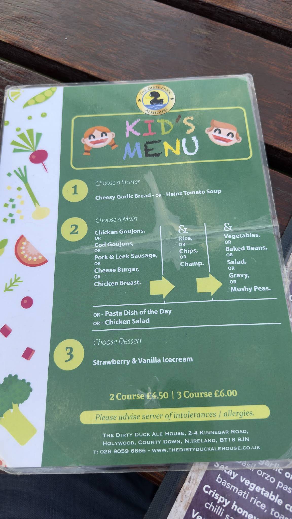 Menu at The Dirty Duck Alehouse pub & bar, Holywood