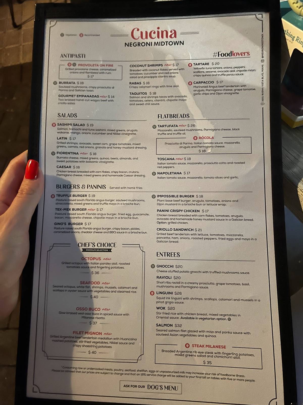 Carta del restaurante Negroni Midtown, Guadalajara, Av Adolfo López ...
