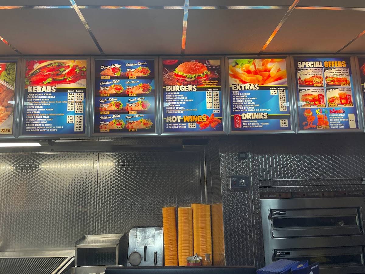Menu at Jackie's Kebab House fast food, Old Colwyn