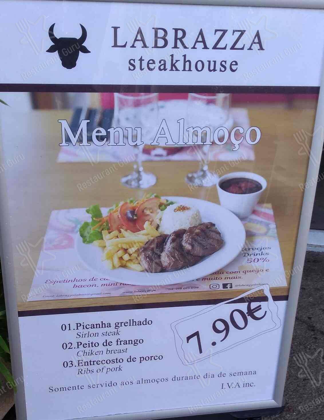 Menu em Labrazza Steakhouse, Lisboa