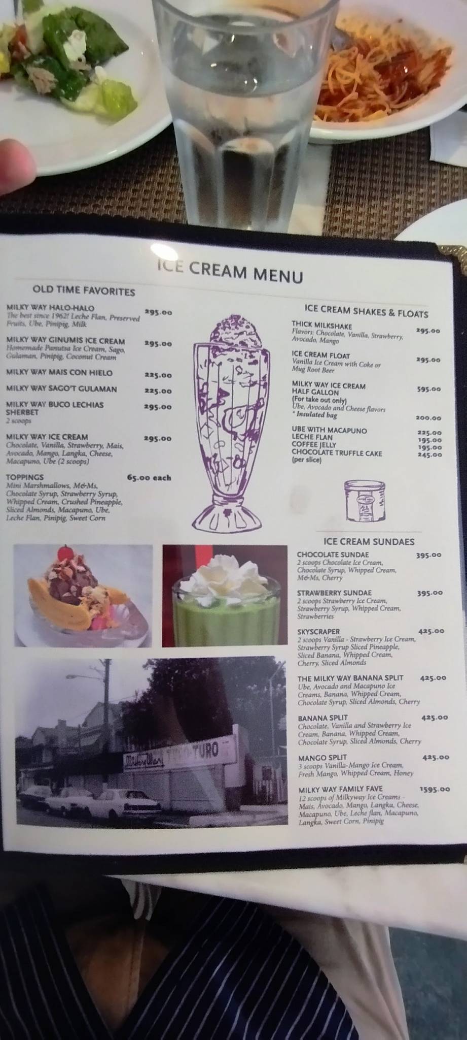 Menu at Milky Way Cafe, Makati, Milkyway