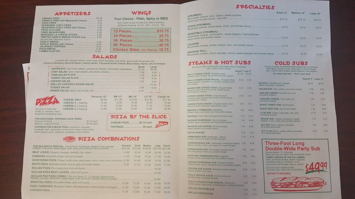 Menu at T & M Pizza Italian Restaurant, Coolidge