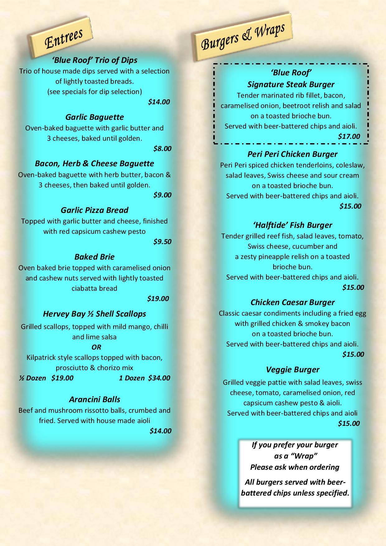 Menu at Hay Point Hotel Motel pub & bar, Hay Point