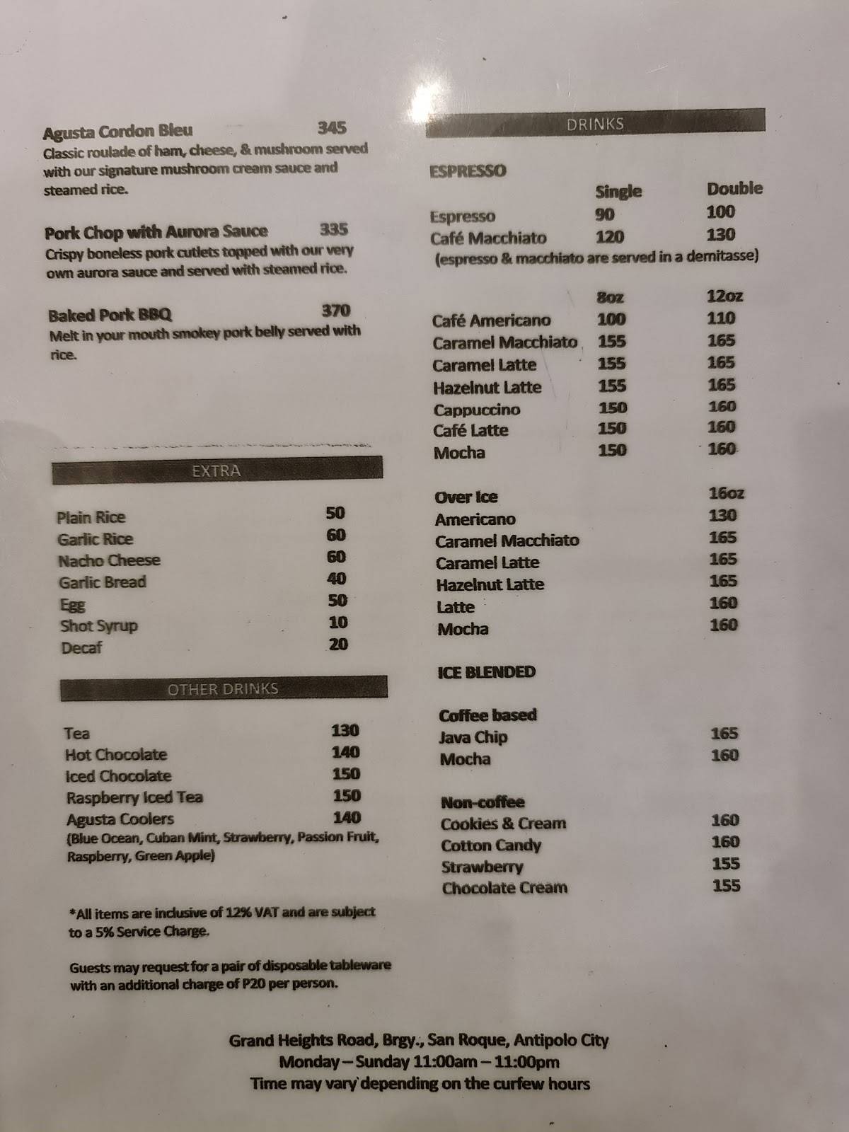 Menu at Cloud 9 Restaurant, Antipolo, 23 Sumulong Hwy