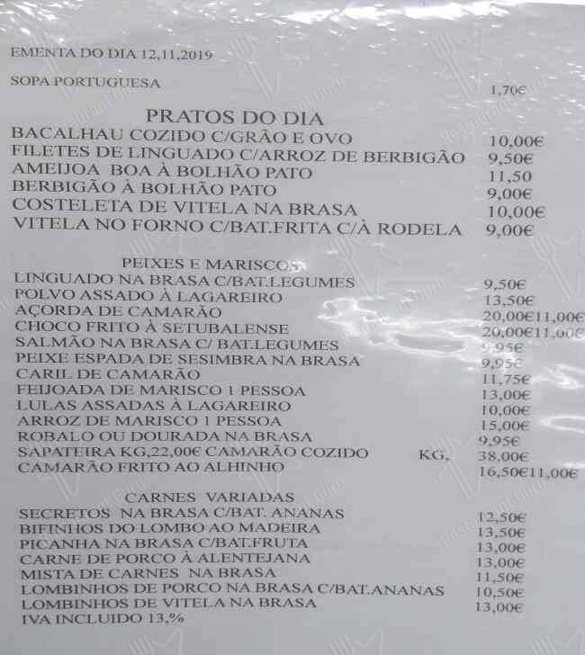 Menu em Restaurante Ponto de Encontro, Amora