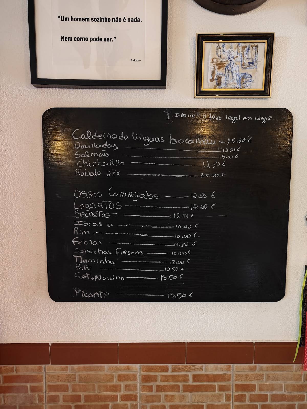 Menu em Taberna dos Cabrões restaurante, São Francisco, Alto das Barreiras