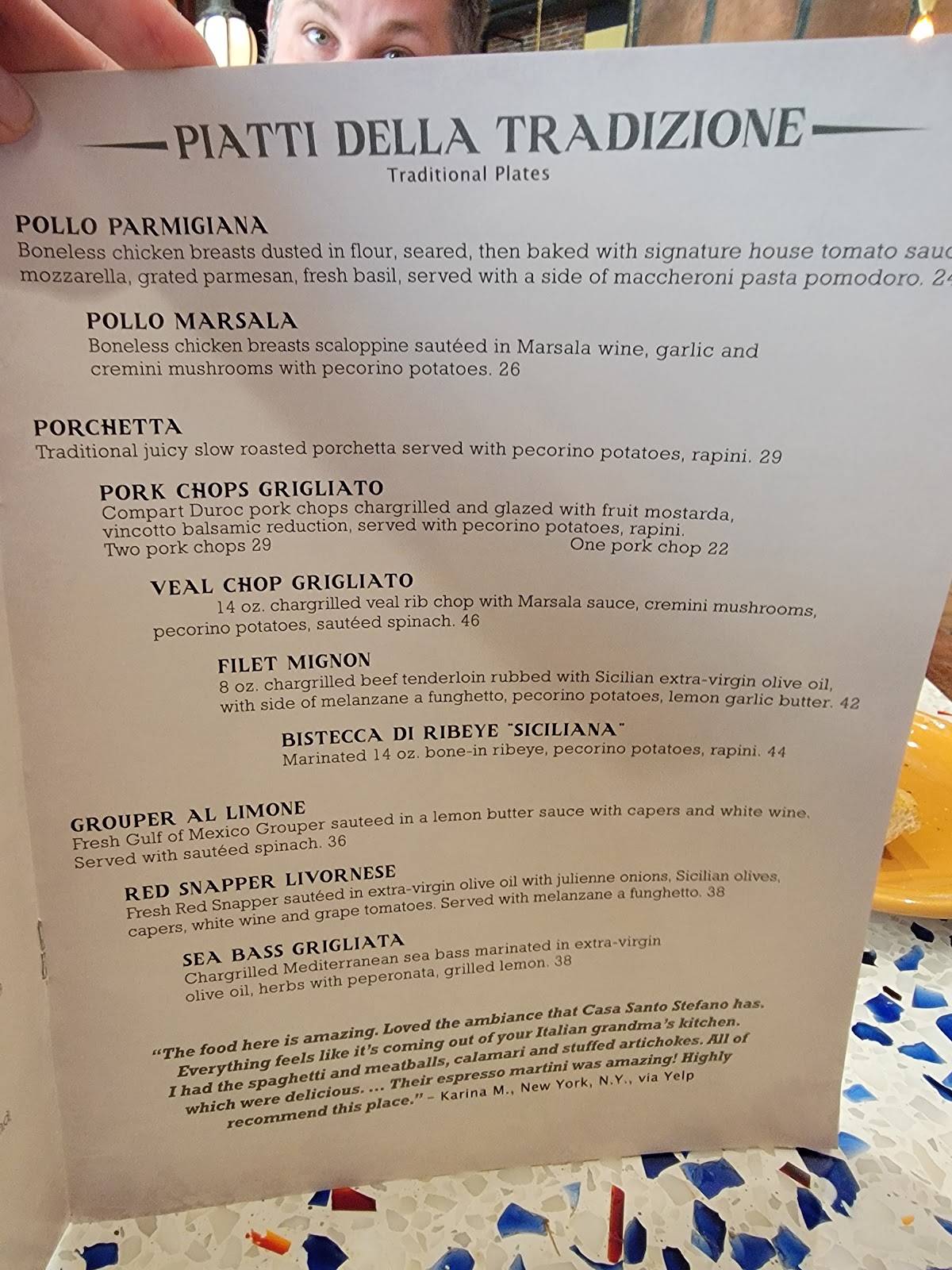Menu at Casa Santo Stefano pub & bar, Tampa