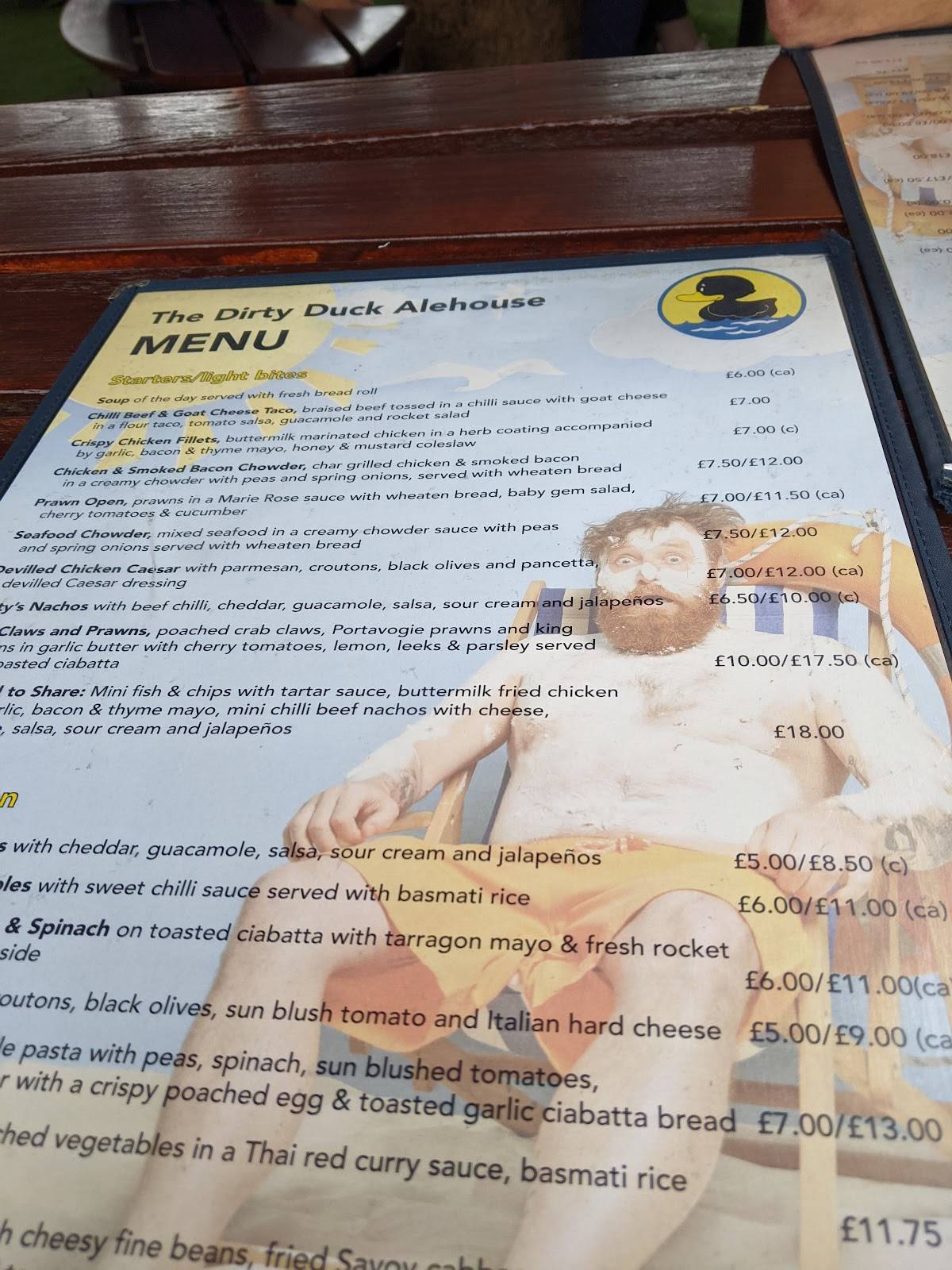 Menu at The Dirty Duck Alehouse pub & bar, Holywood