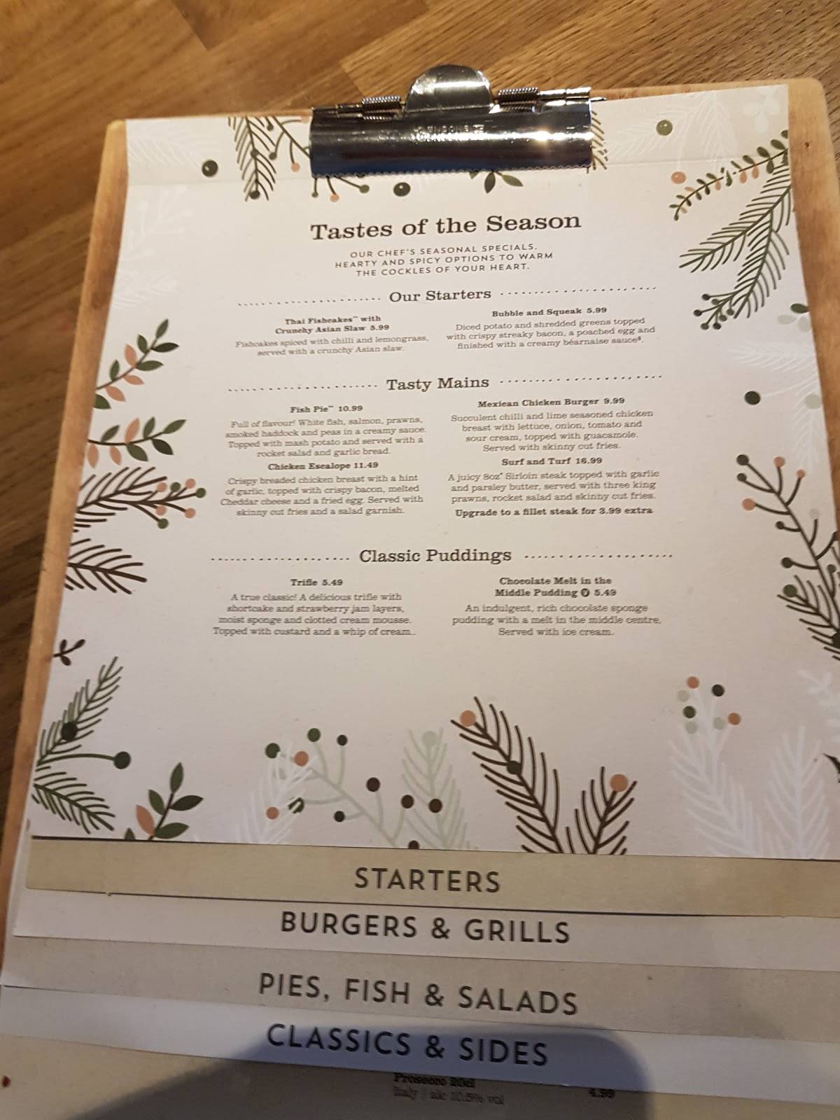 Menu at The May Tree restaurant, Helston