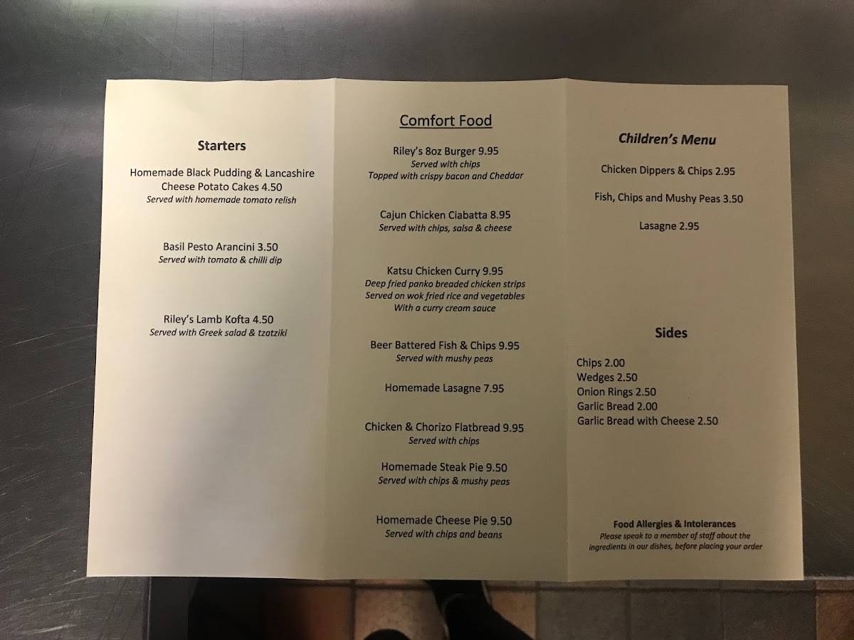 Menu at The Whitchaff Inn pub & bar, Rawtenstall