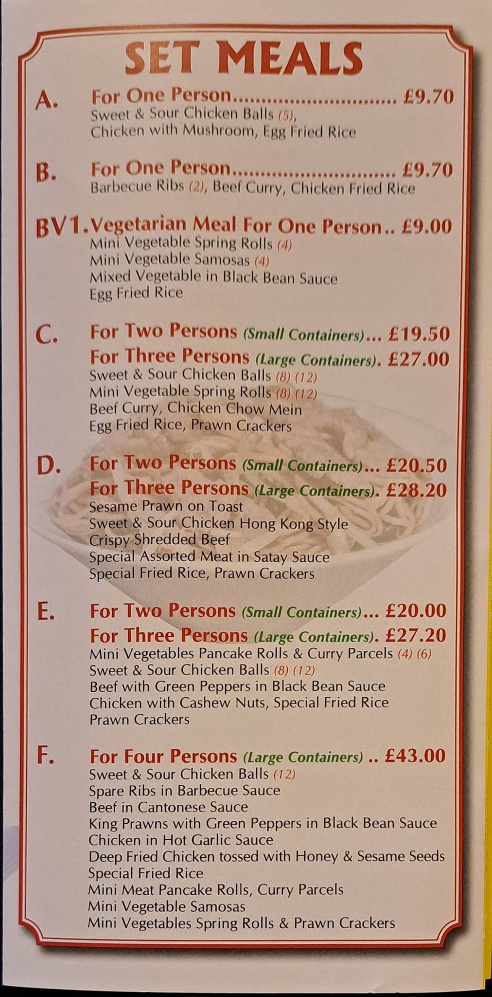 Menu at Wok In croft chinese take away, Leicester