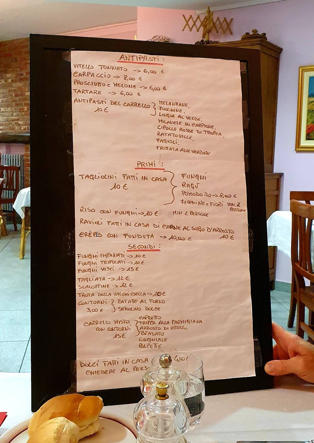 Menu da Da Marino ristorante, Quincinetto