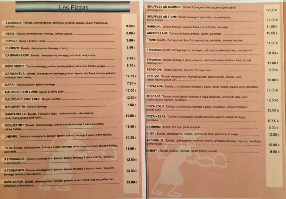 Menu au La Main à la Pâte restaurant, Châteaulin