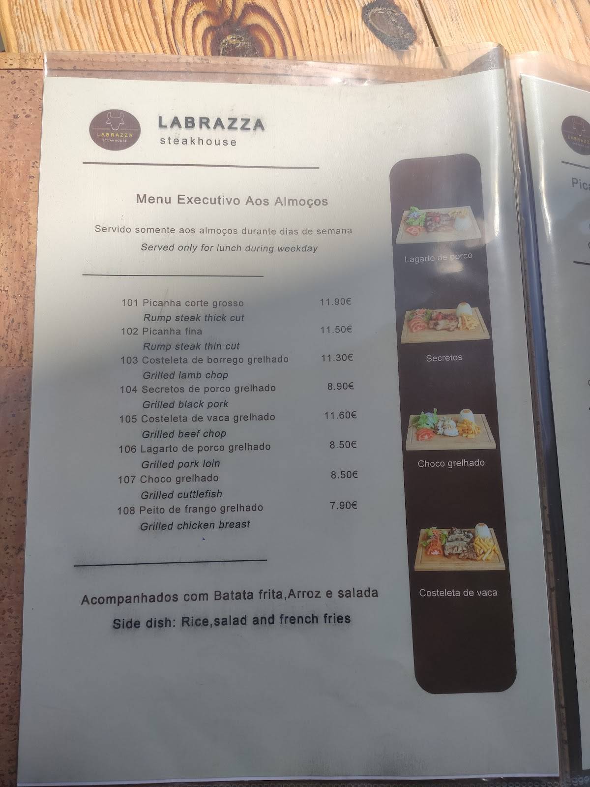 Menu em Labrazza Steakhouse, Lisboa
