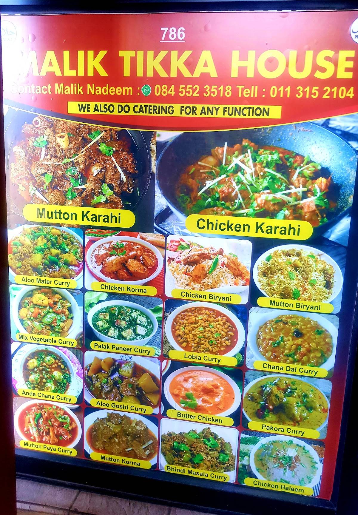 Menu at Malik Tikka House Midrand restaurant, Midrand