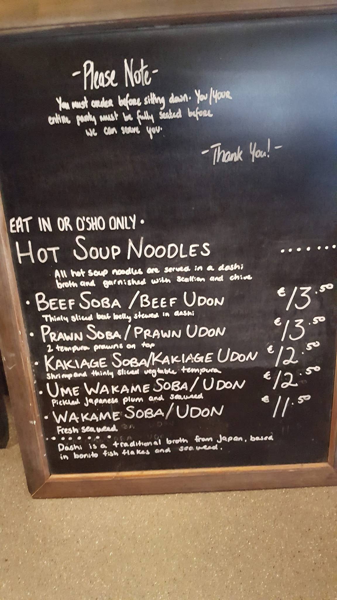 Menu at Miyazaki Japanese Take Away restaurant, Cork
