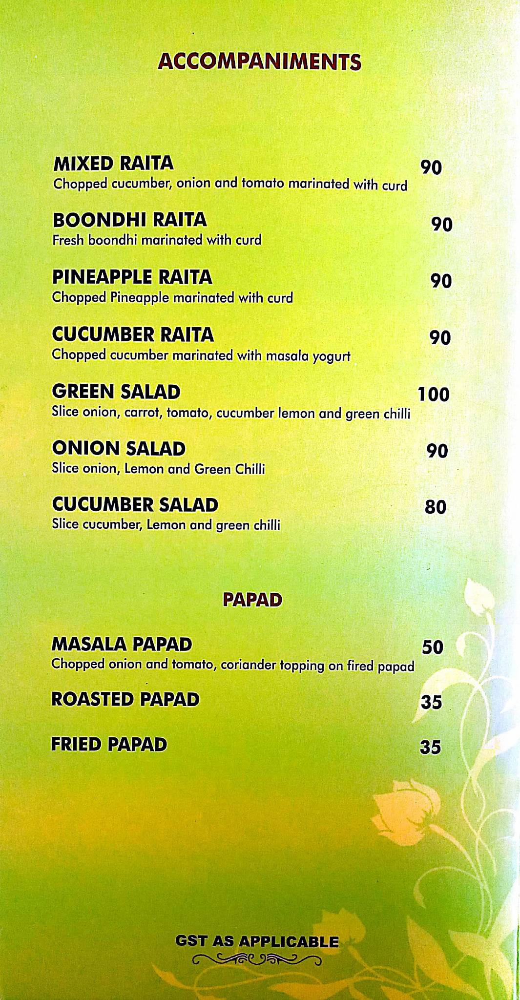 Menu at Jiva Veg, Nongpoh