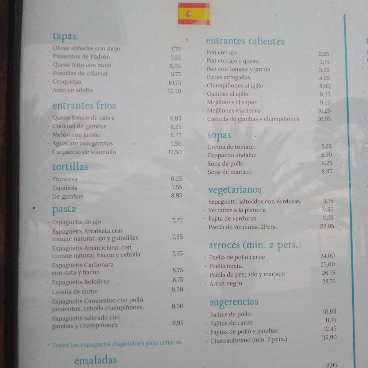 Menu at Doña Lola pub & bar, Costa Teguise