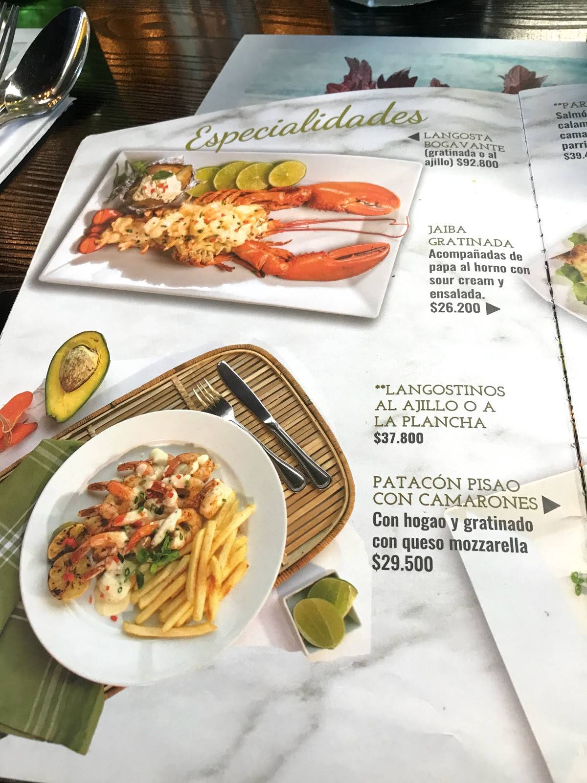 Carta del restaurante Coctel del Mar, Bogotá, Av. Cra 19 #123-26