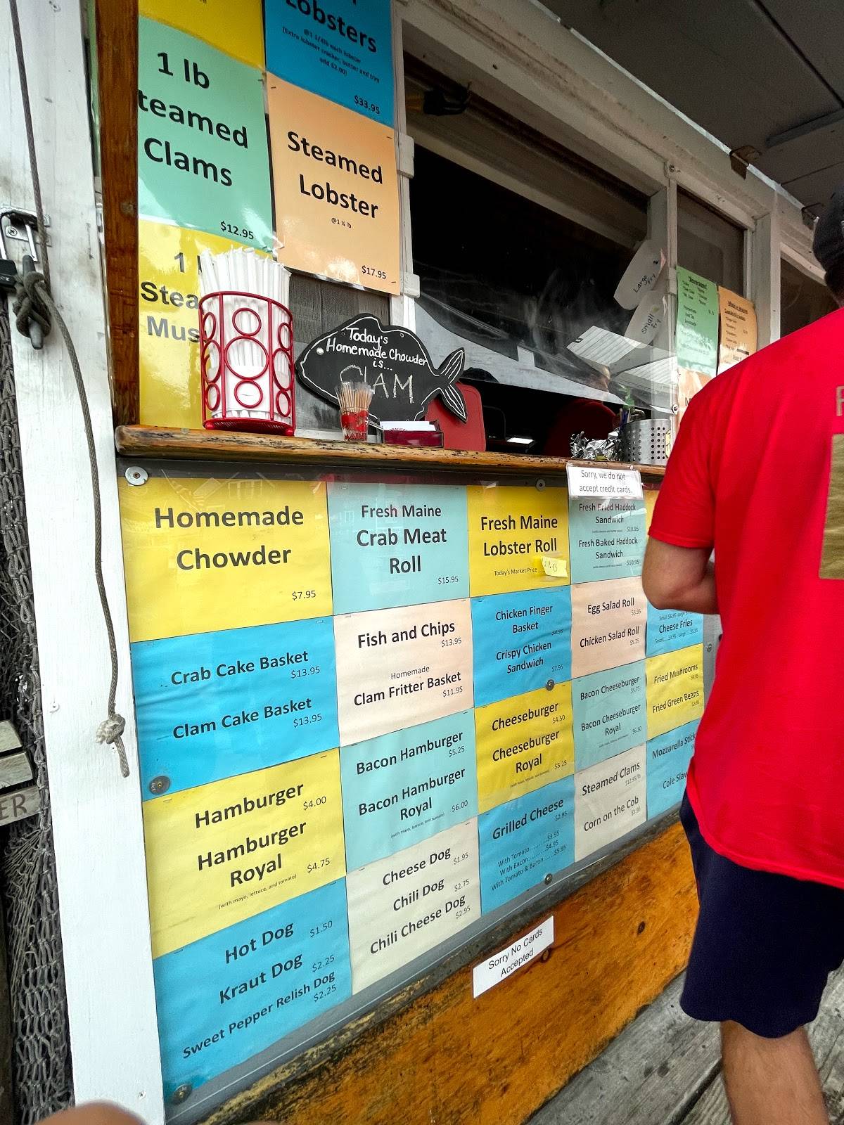 Menu at Sprague's Lobster restaurant, Wiscasset, 22 Main St