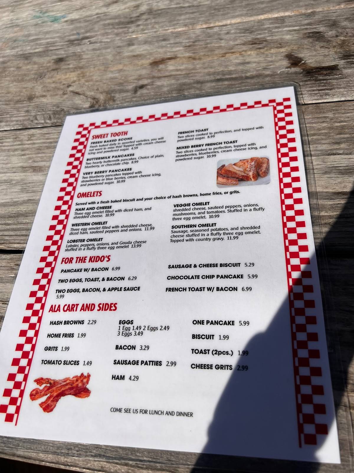 Menu at TC's Front Porch pub & bar, Navarre