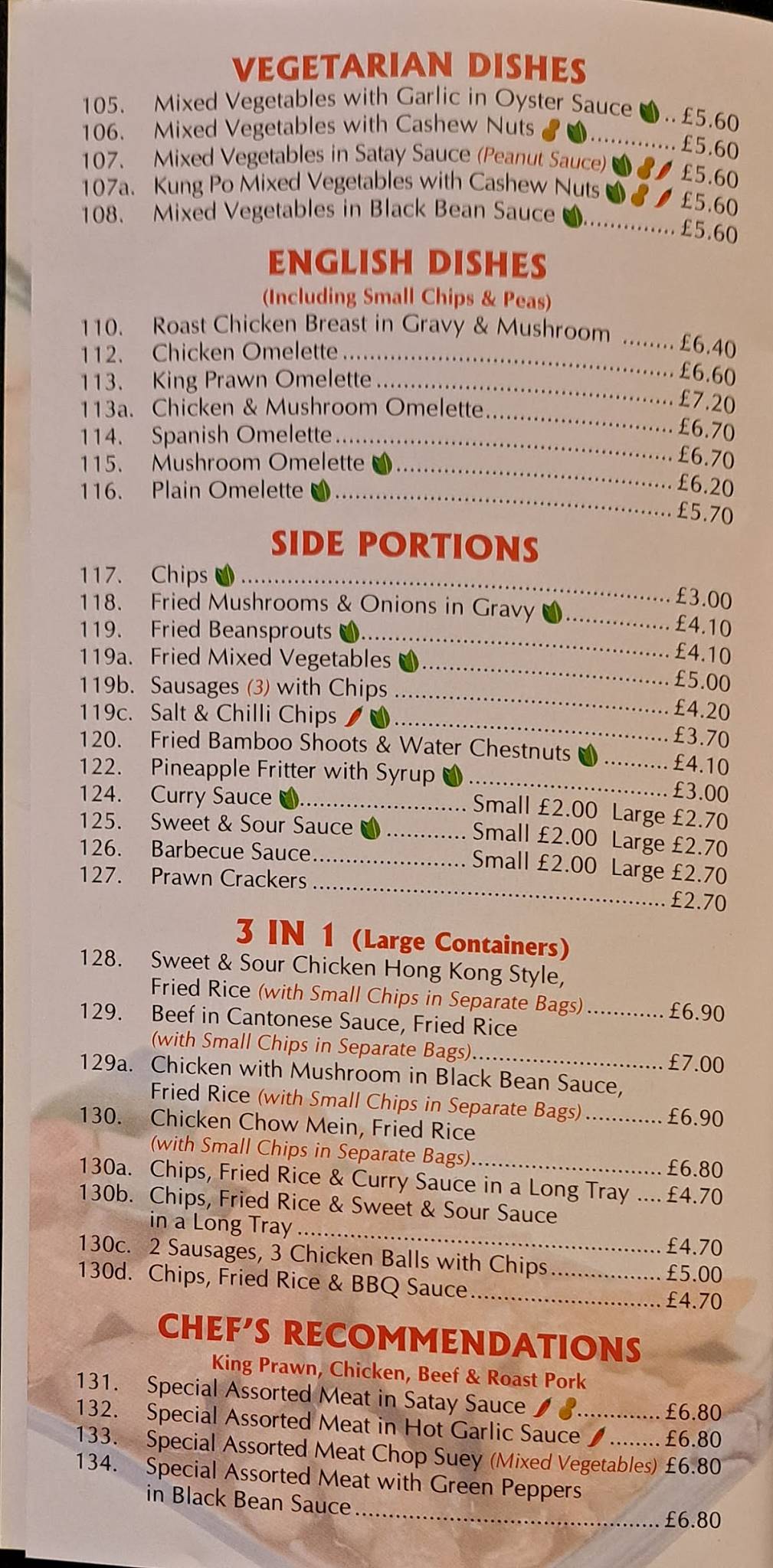 Menu at Wok In croft chinese take away, Leicester