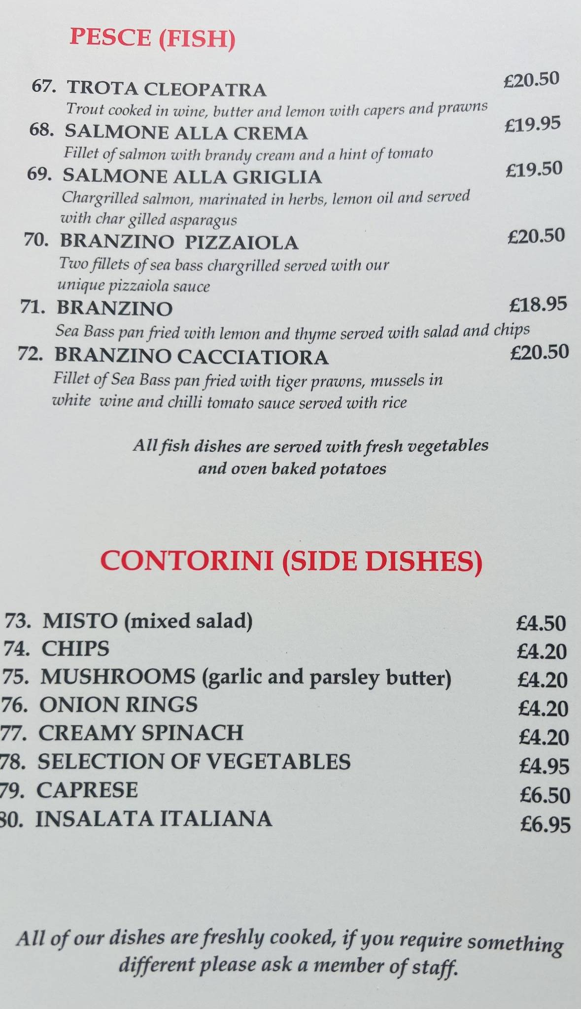 Menu at Antica Roma restaurant, Calne, 2 High St