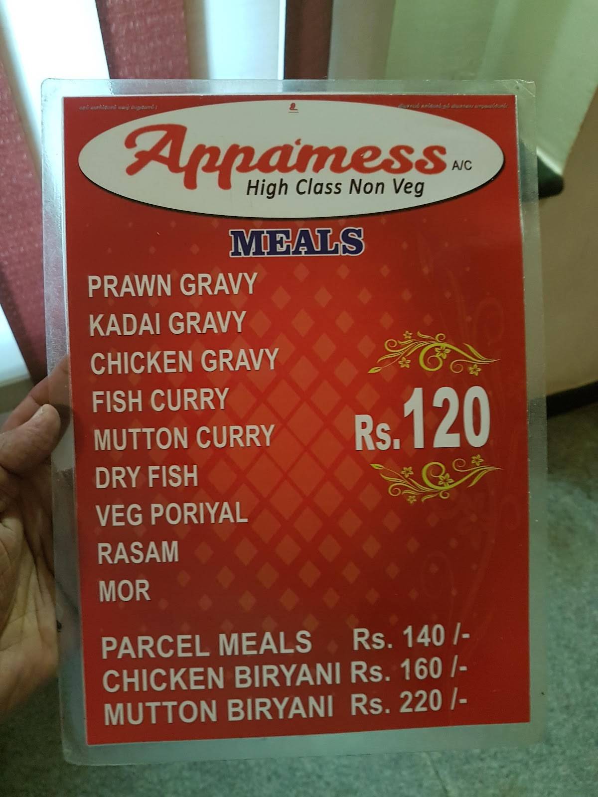 Menu at Appa Mess A/C (TM) NON-VEG, Perambalur