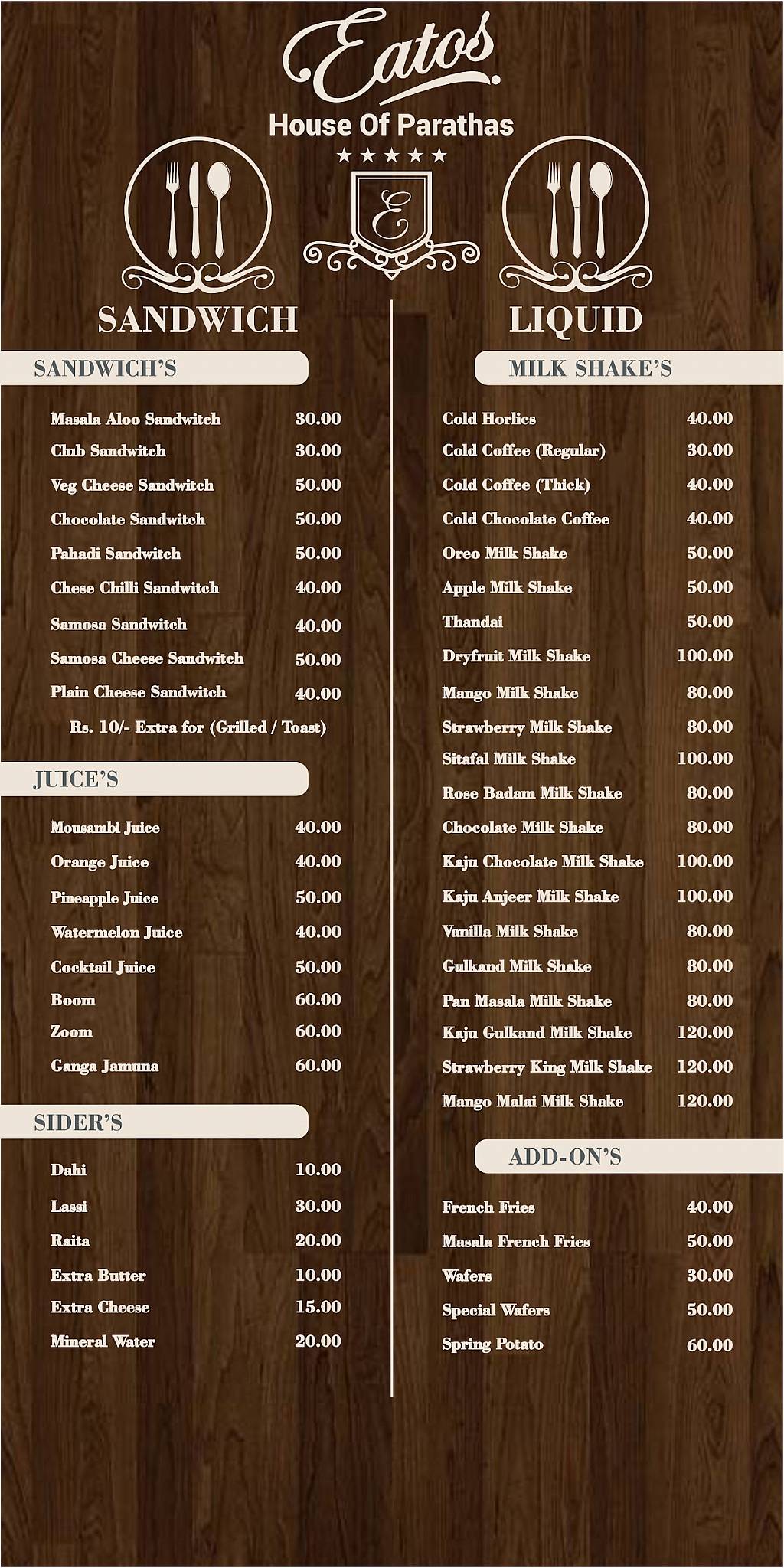 Menu at Blue Basil- Restaurant by Eatos, Nanded-Waghala
