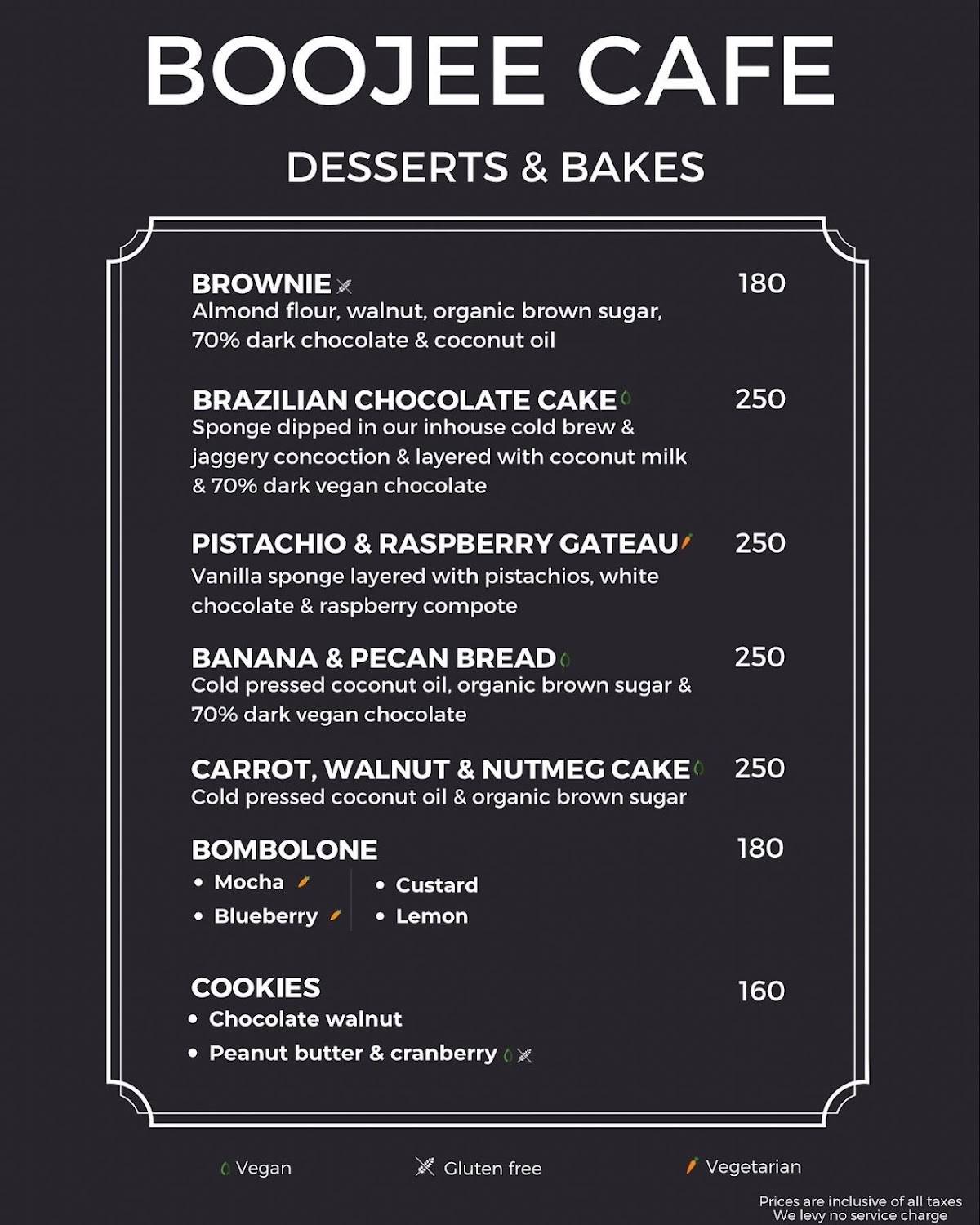 Menu at Boojee Cafe, Mumbai, Shop No 6