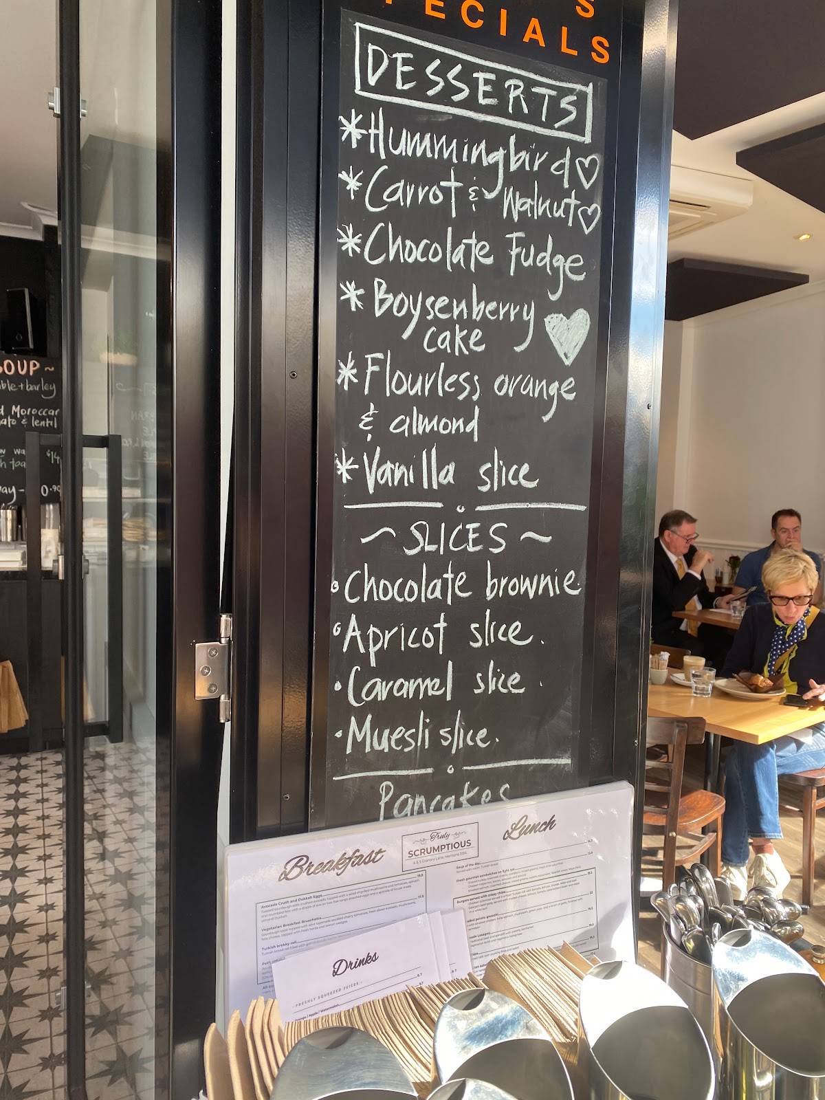 Menu at Truly Scrumptious cafe, Mentone