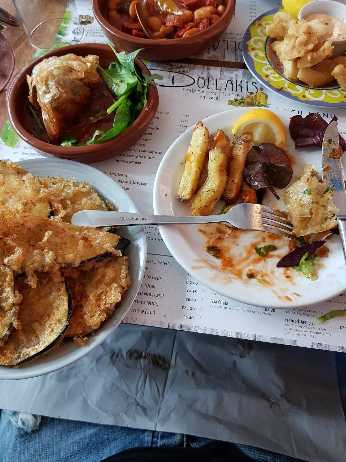 Menu at Dollakis restaurant, Enniskillen