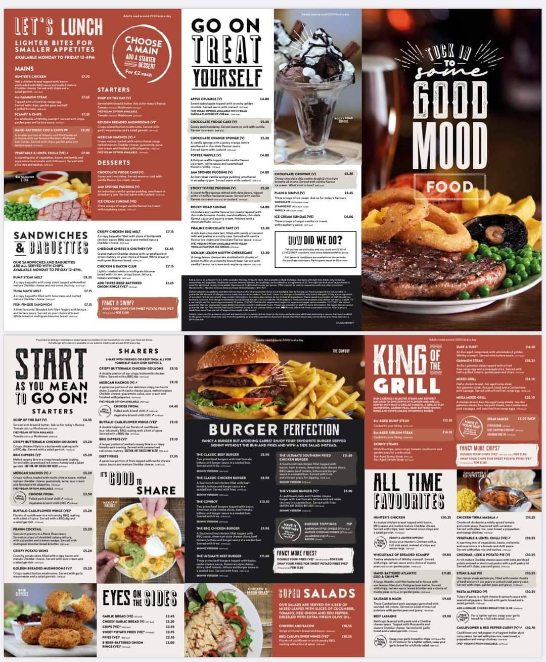 Menu at Honeystone restaurant, Hunstanton