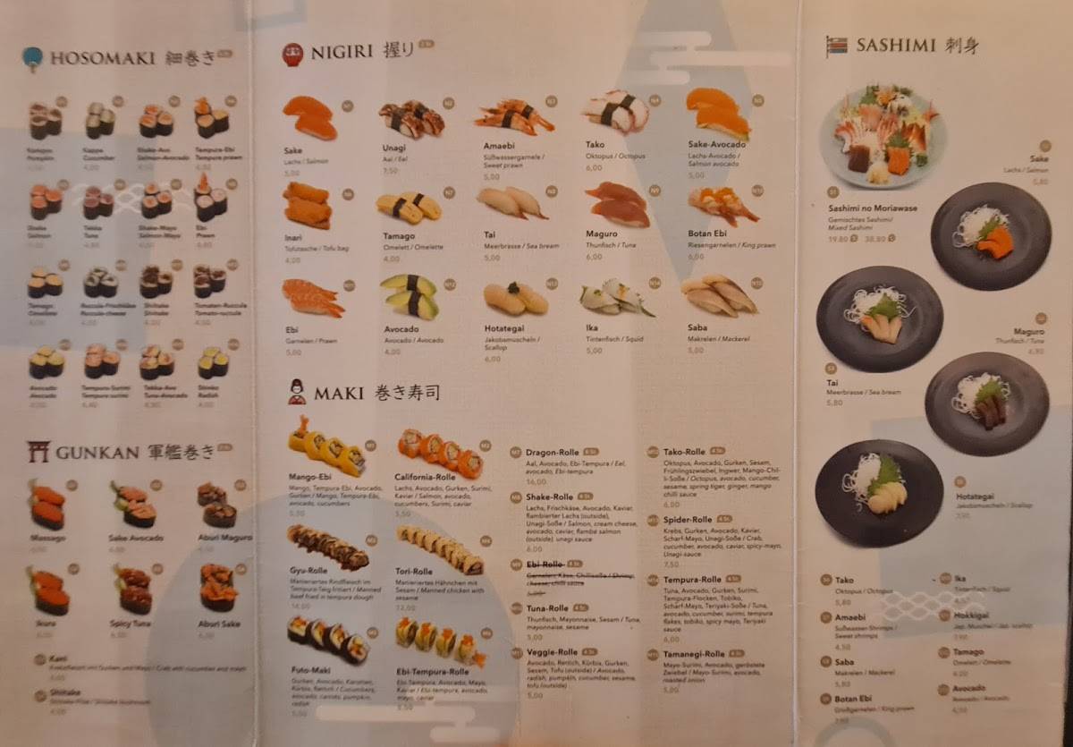 Speisekarte von Senju Restaurant, Mannheim