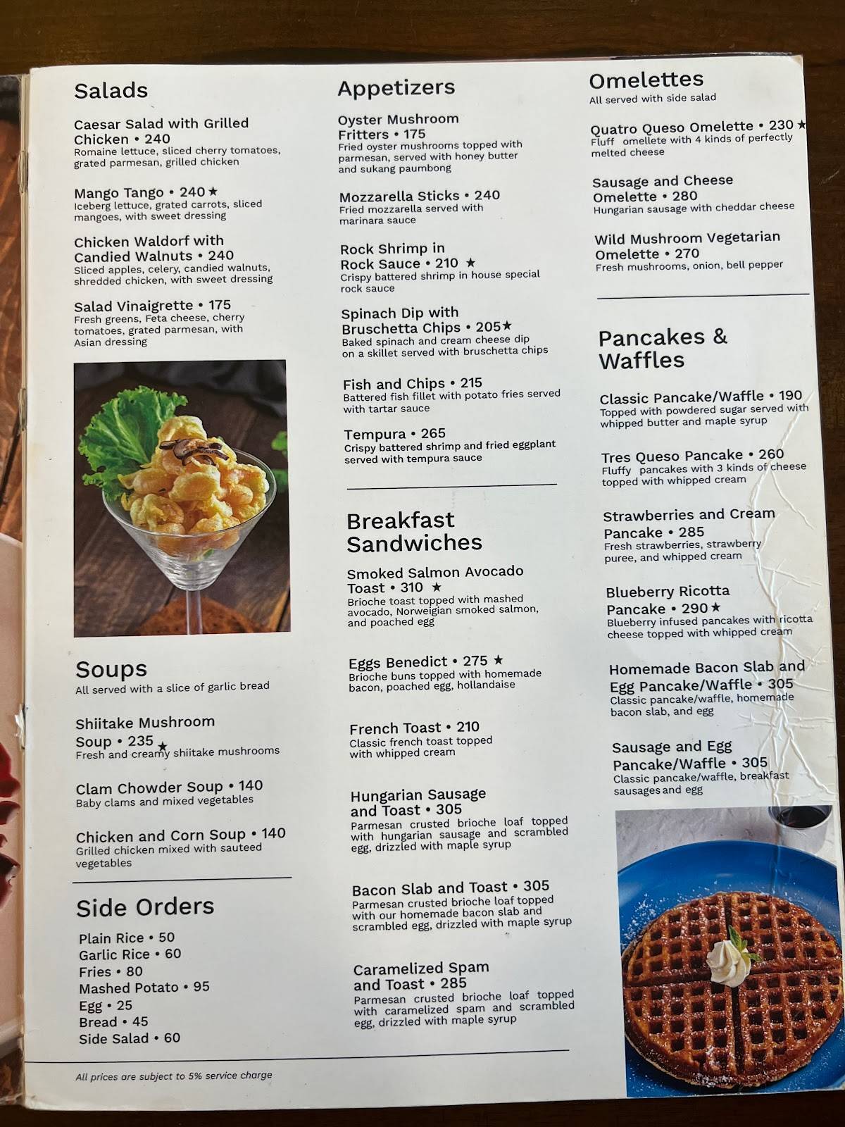 Menu at Sundays Cafe and Restaurant, Marikina