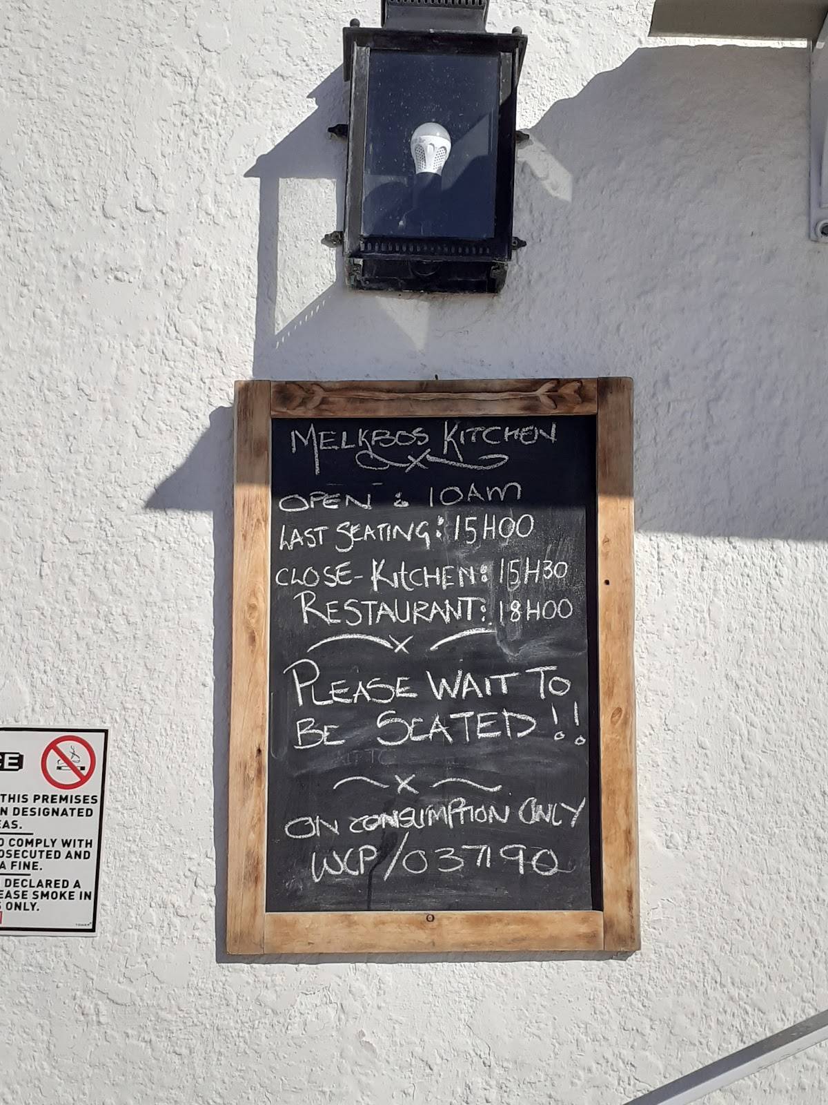 Menu at The Melkbos Kitchen restaurant, Cape Town