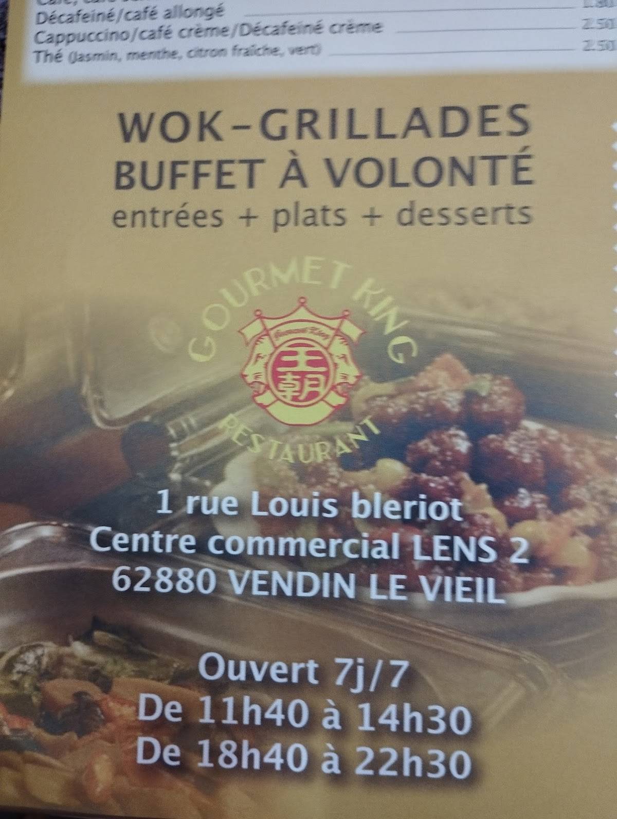 Menu au Gourmet king restaurant, Vendin-le-Vieil